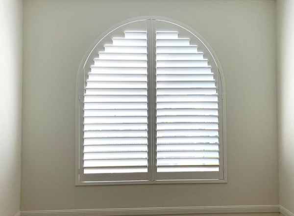 Shaped Plantation PVC Shutters - Uniqued Shaped Windows